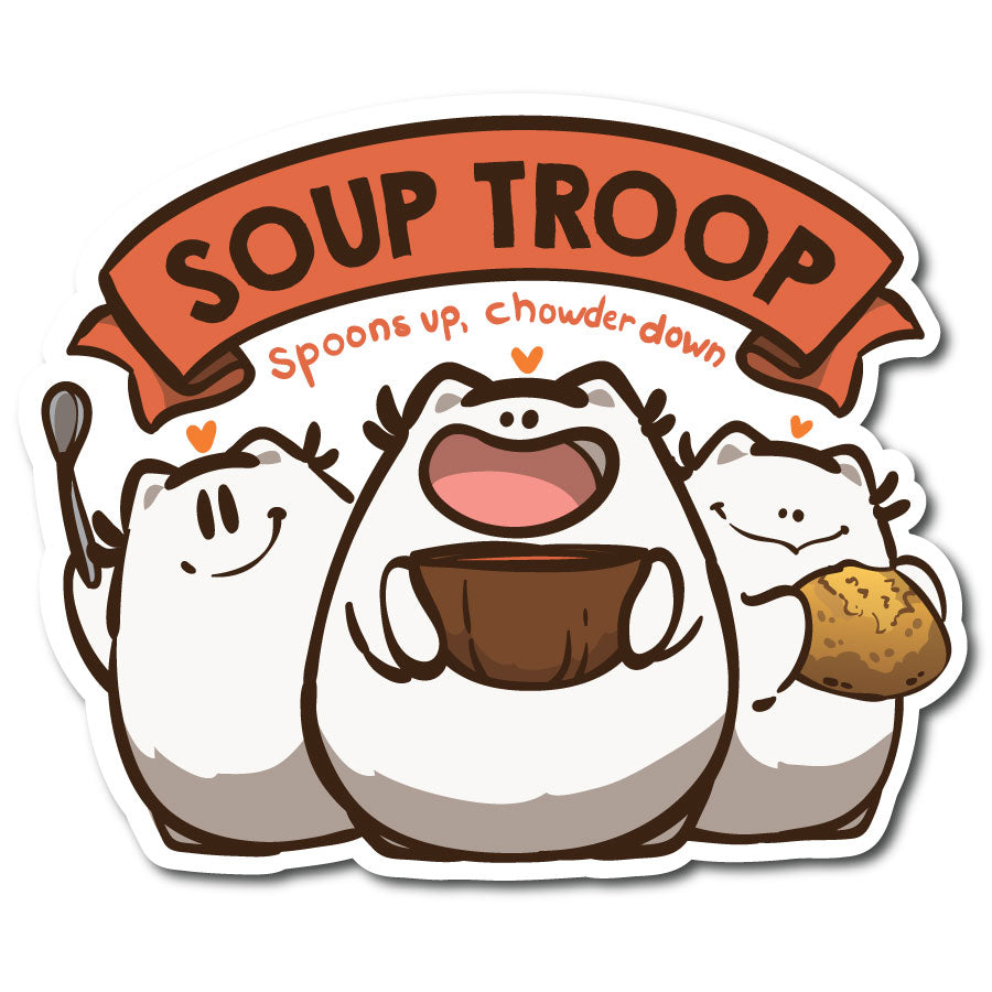 Soup Troop Vinyl Sticker - Cute Cat Sticker – BeKyoot