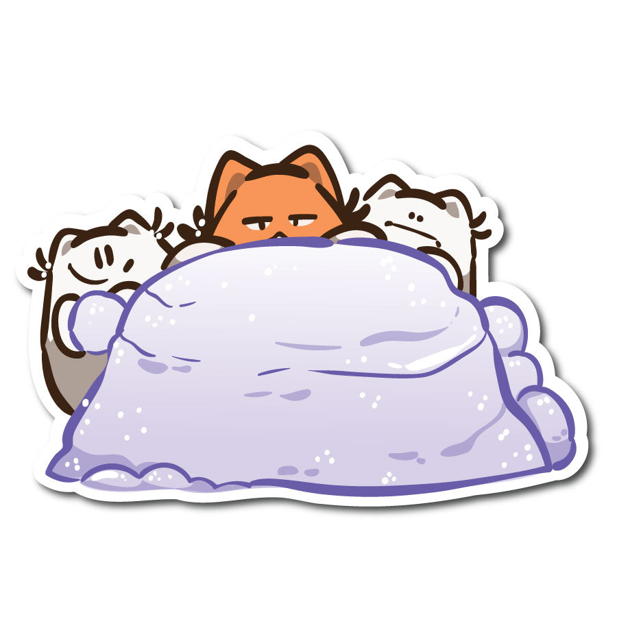 Snowball Fight Squad Vinyl Sticker - Cute Cat Sticker – BeKyoot