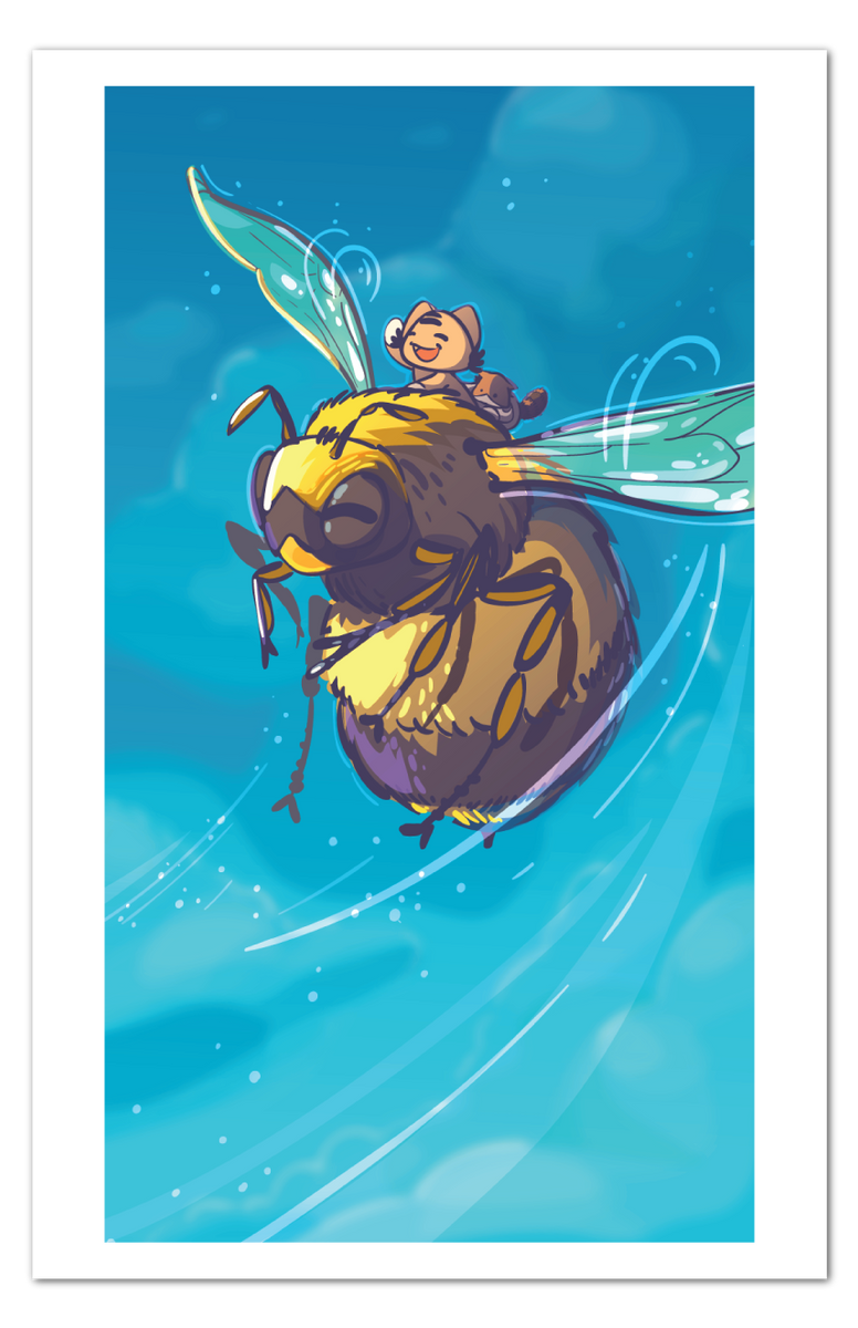 Lucky Bee Print | Funny Cute Art Prints – BeKyoot